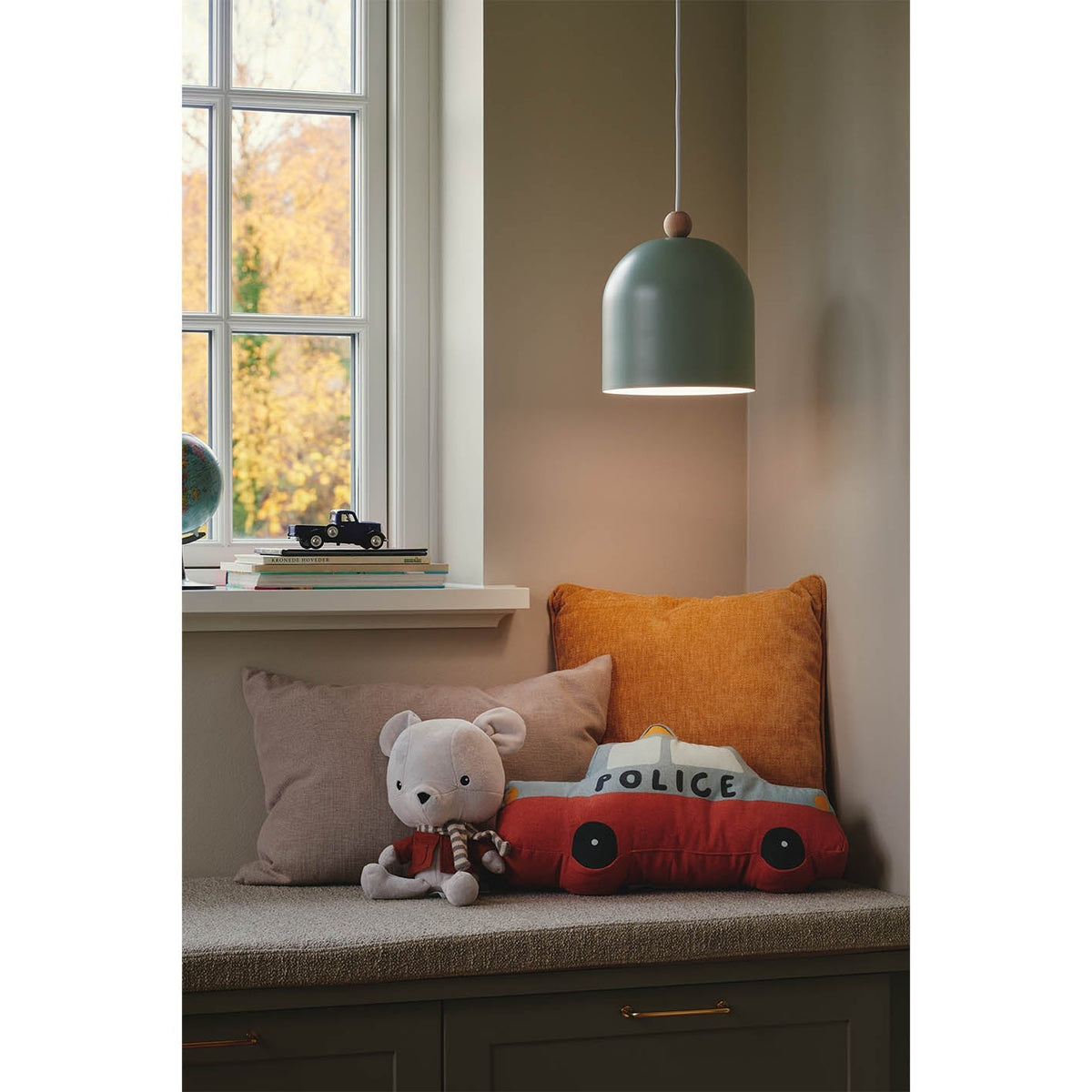 Gaston pendant lamp dusty green - candeeiro suspenso verde com detalhe ...